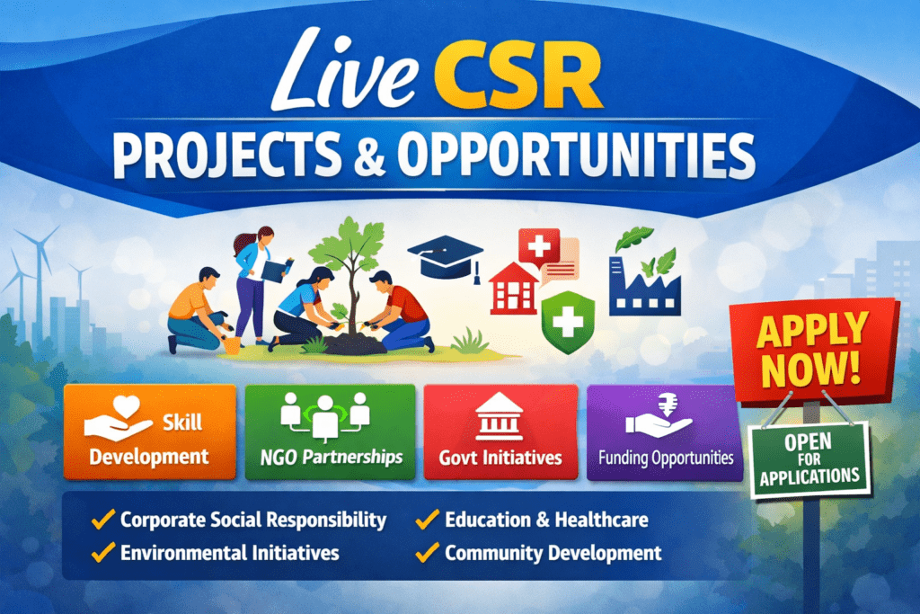 Live CSR Projects and Opportunities 2026 NGO Forum India